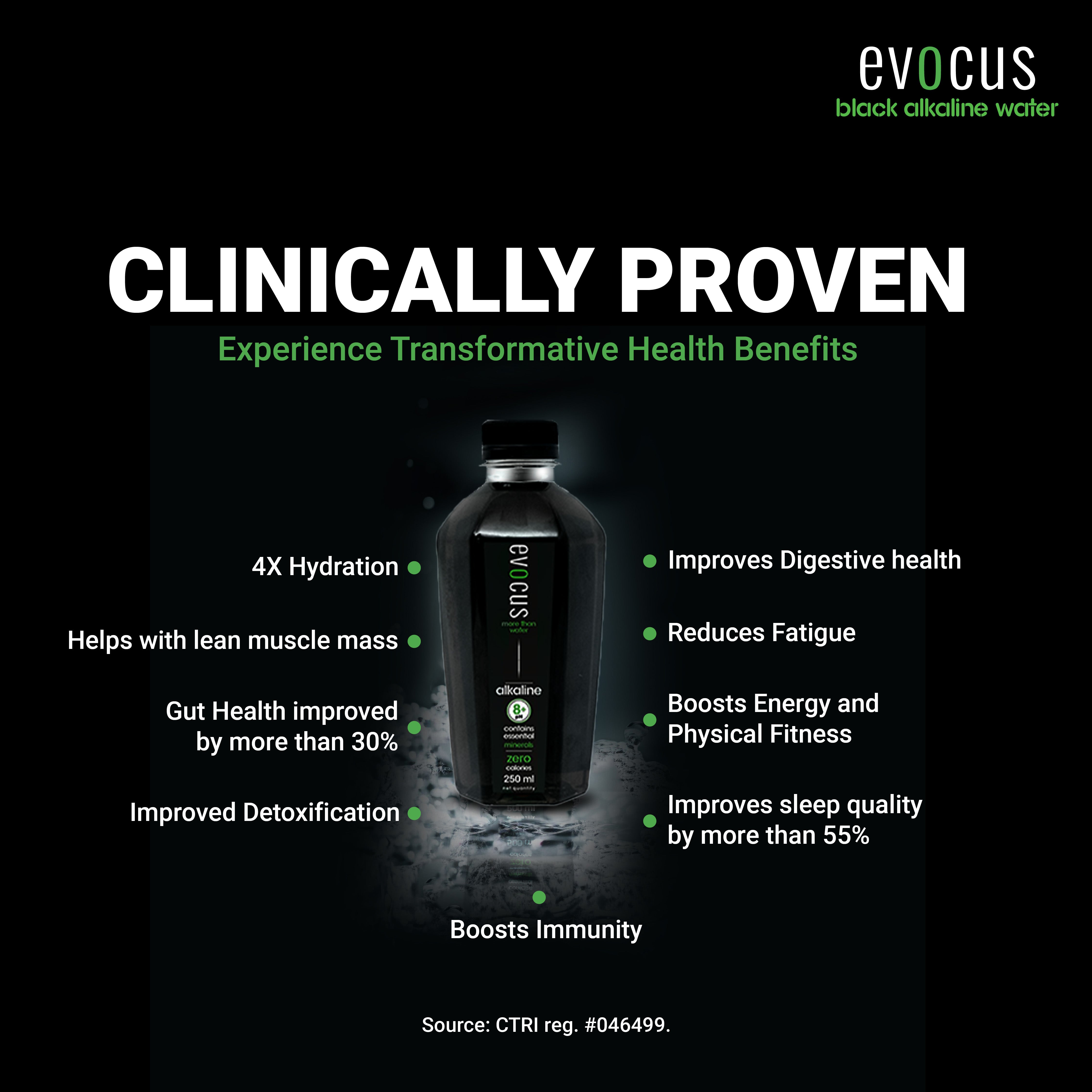 Buy Black Alkaline Drink of 250ml Online with 8+ pH | Drink Evocus